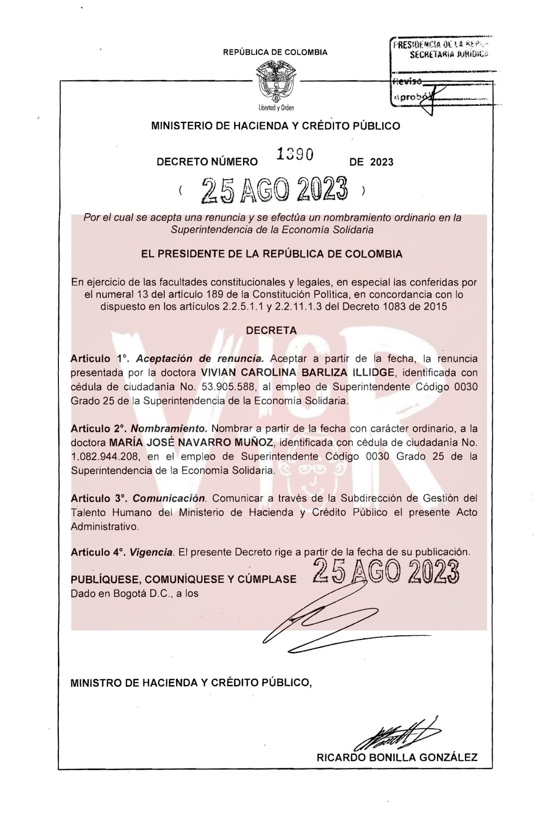 María José Navarro Muñoz, nueva Superintendente de Economía Solidaria ...