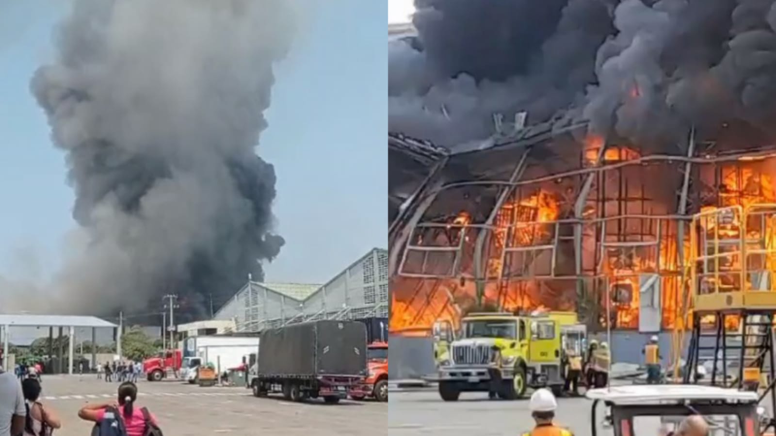 Fuerte incendio se registra en una bodega de Contecar, zona industrial ...
